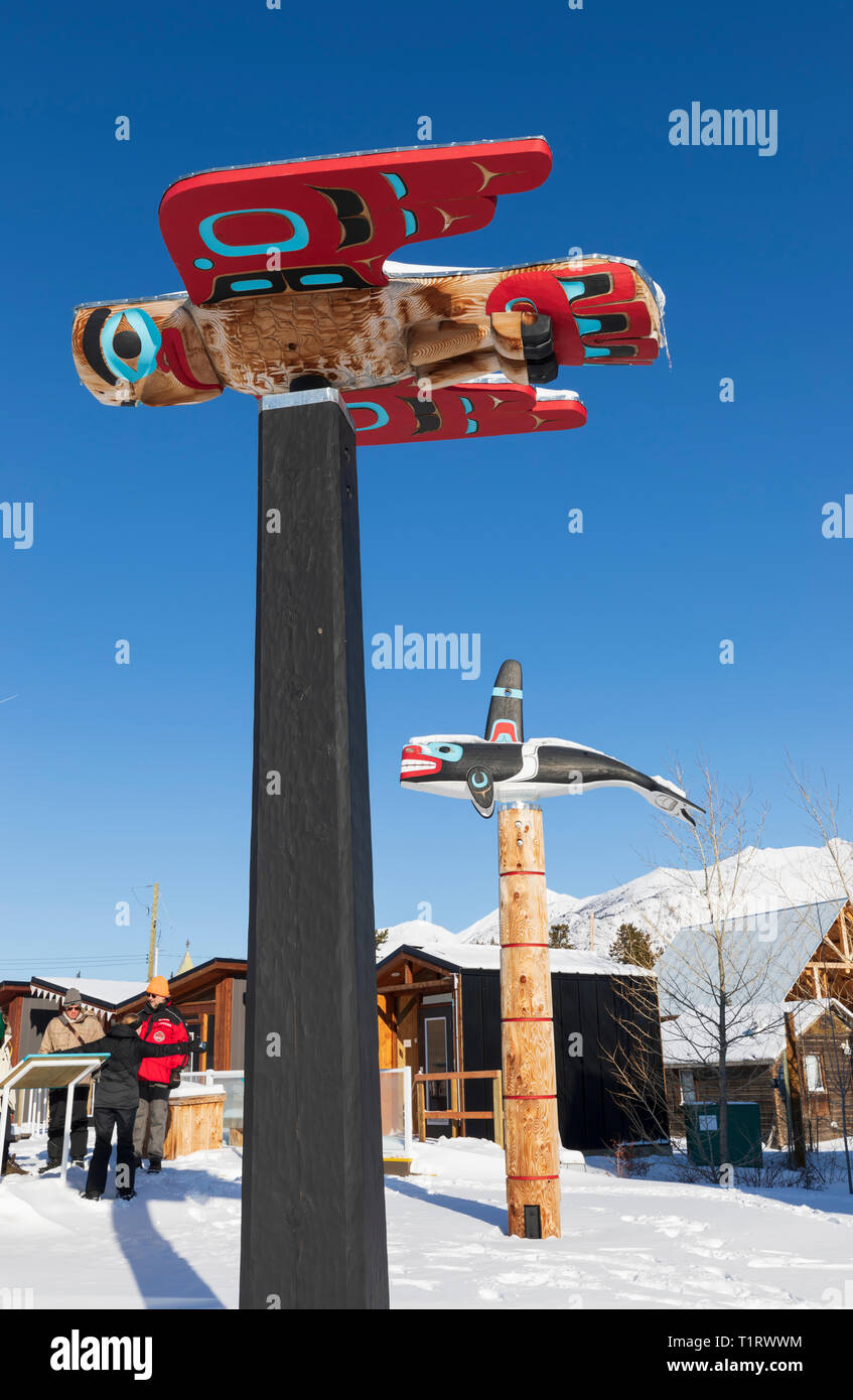 Totems at Carcross Commons, Yukon, Canada Stock Photo - Alamy