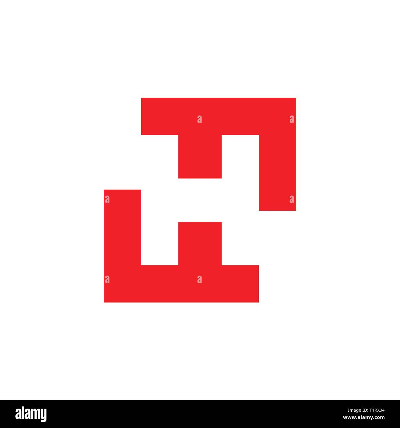 letter h negative space square logo vector Stock Vector Image & Art - Alamy