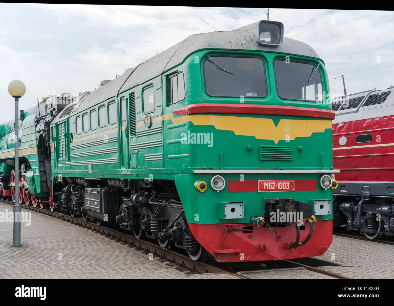 Old passenger diesel locomotive Stock Photo - Alamy