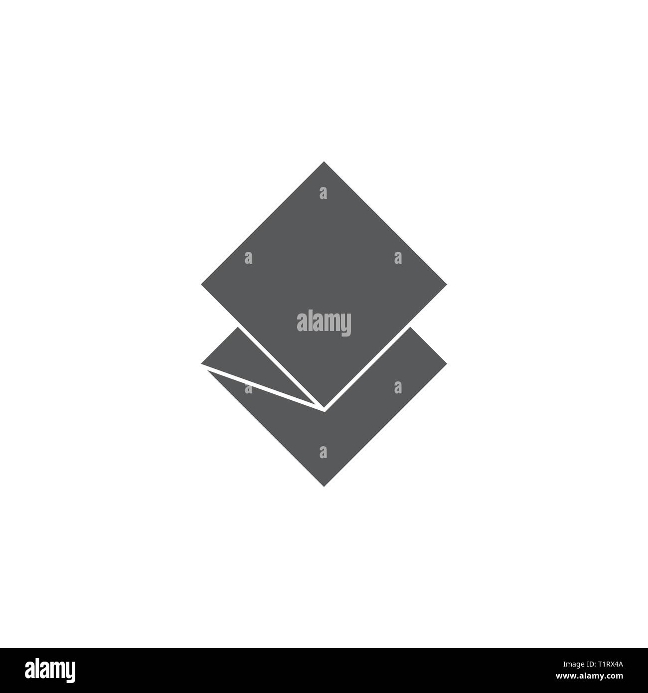 paper fold flat simple 3d logo vector Stock Vector Image & Art - Alamy