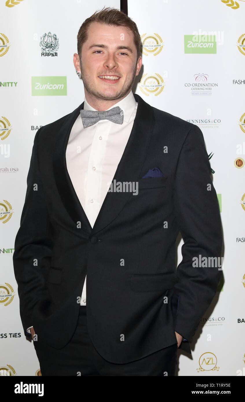 Max Bowden arrives at the National Film Awards 2018 at the Porchester ...