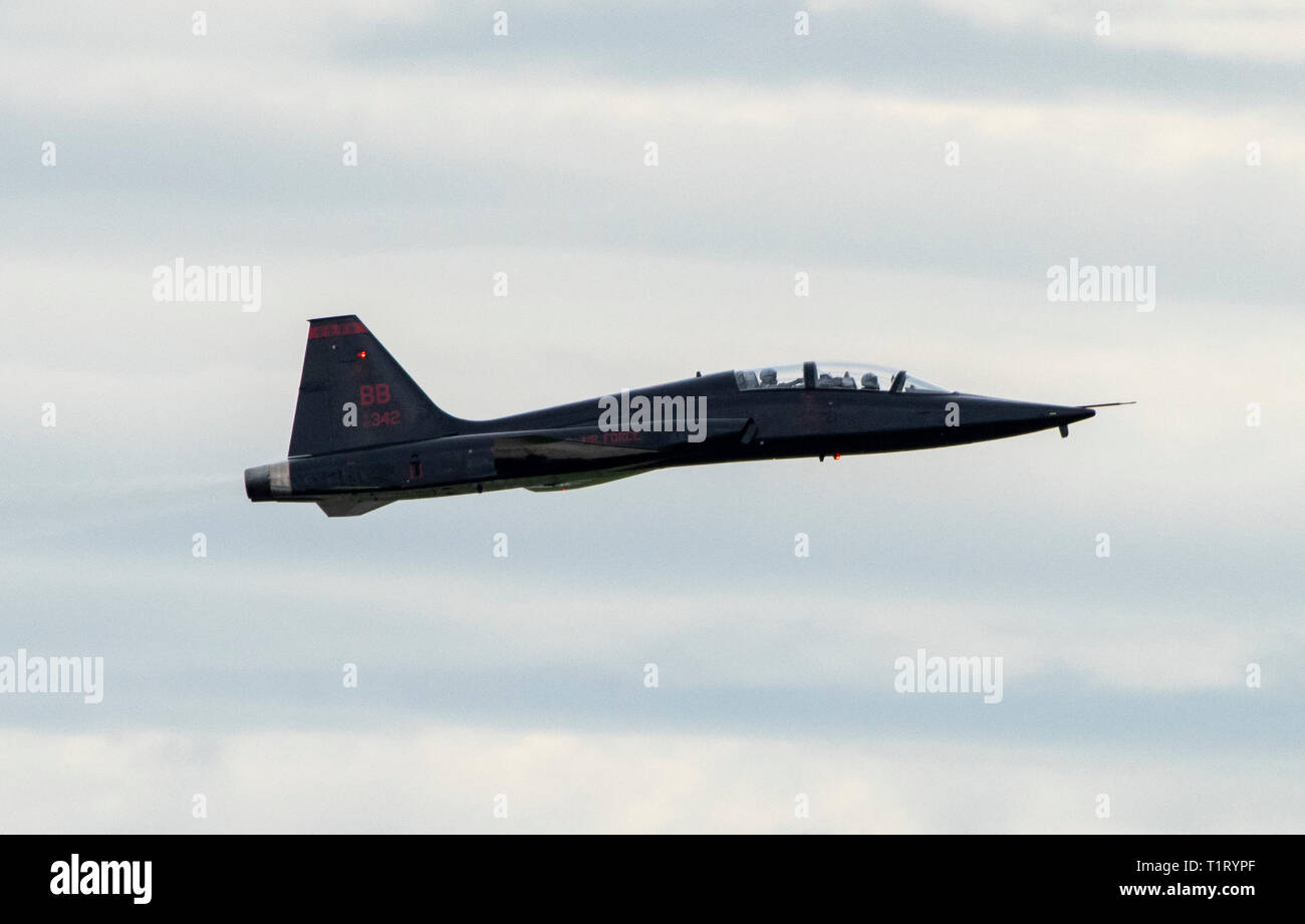 A U.S. Air Force T-38 Talon jet trainer from Beale Air Force Base ...