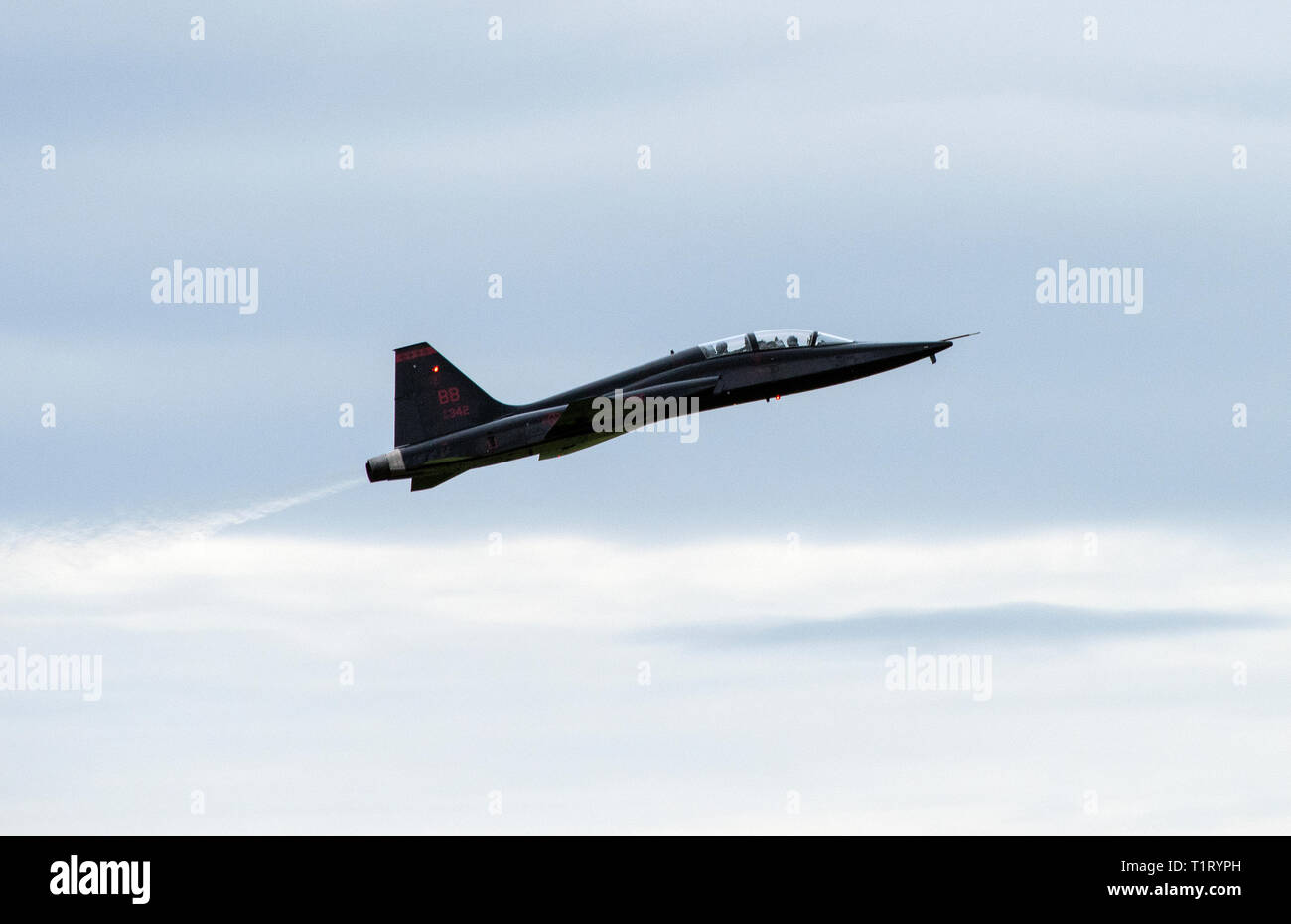 A U.S. Air Force T-38 Talon jet trainer from Beale Air Force Base ...