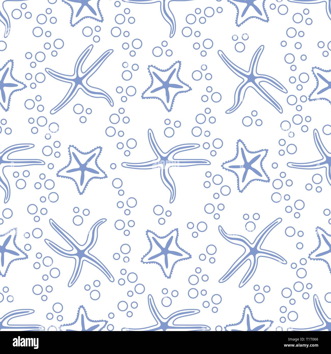 Vector seamless pattern with starfish. Marine background. Design for ...