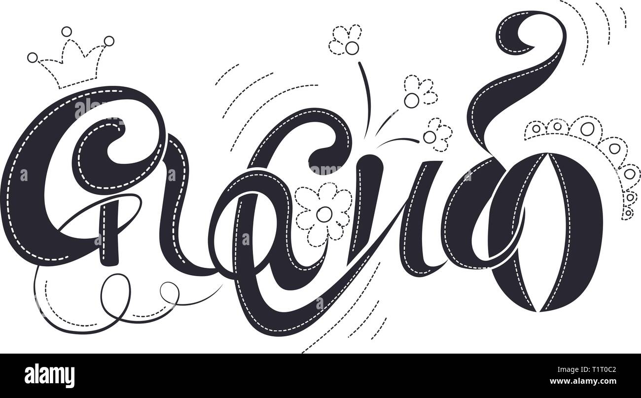 Spasibo, vector cyrillic hand lettering. Translation from Russian of ...