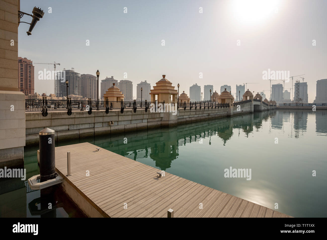 DOHA, QATAR – SEPTEMBER 06 2013: Bridge going to under construction ...