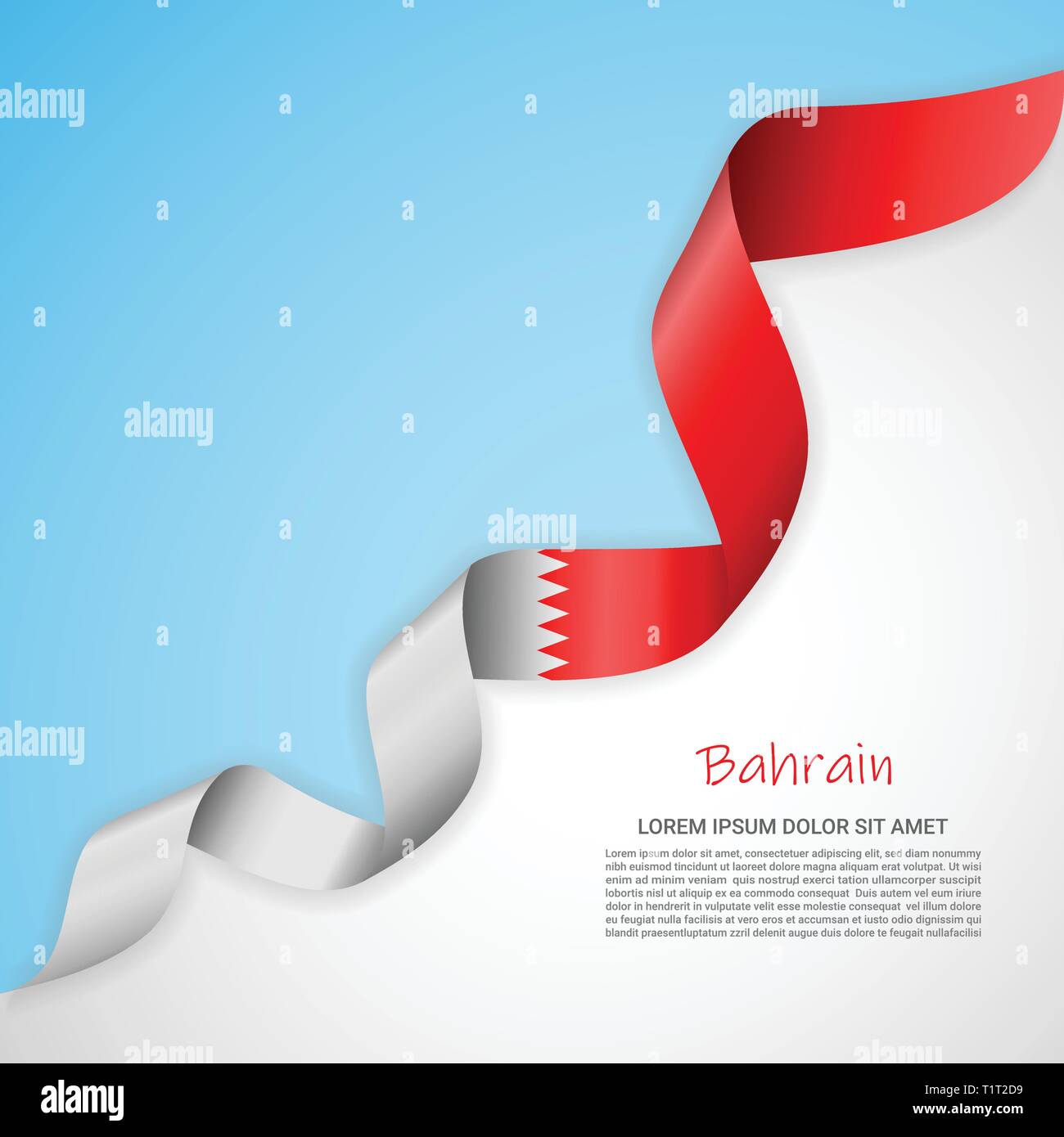 Vector banner in white and blue colors and waving ribbon with flag of ...