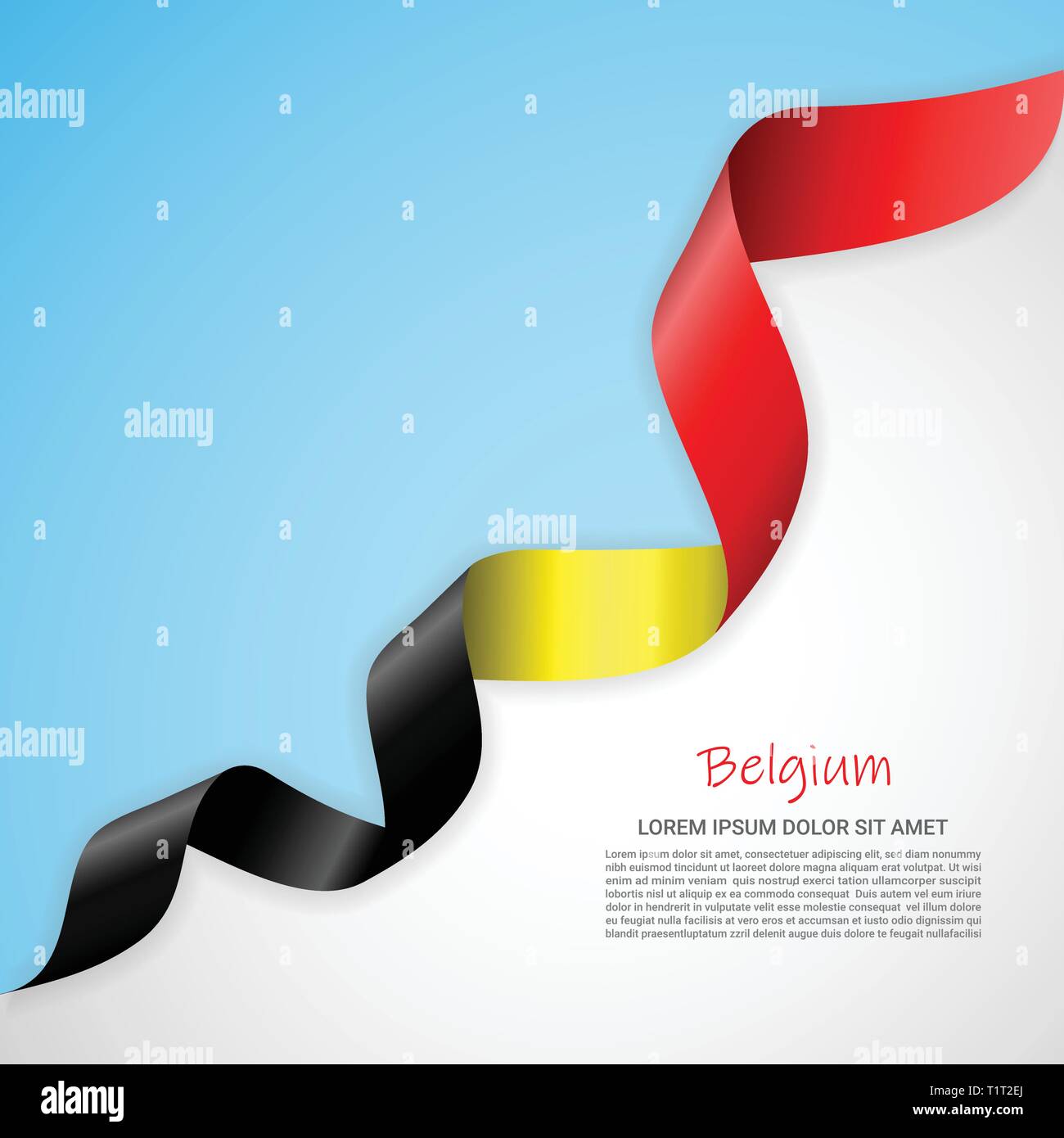 Vector banner in white and blue colors and waving ribbon with flag of ...