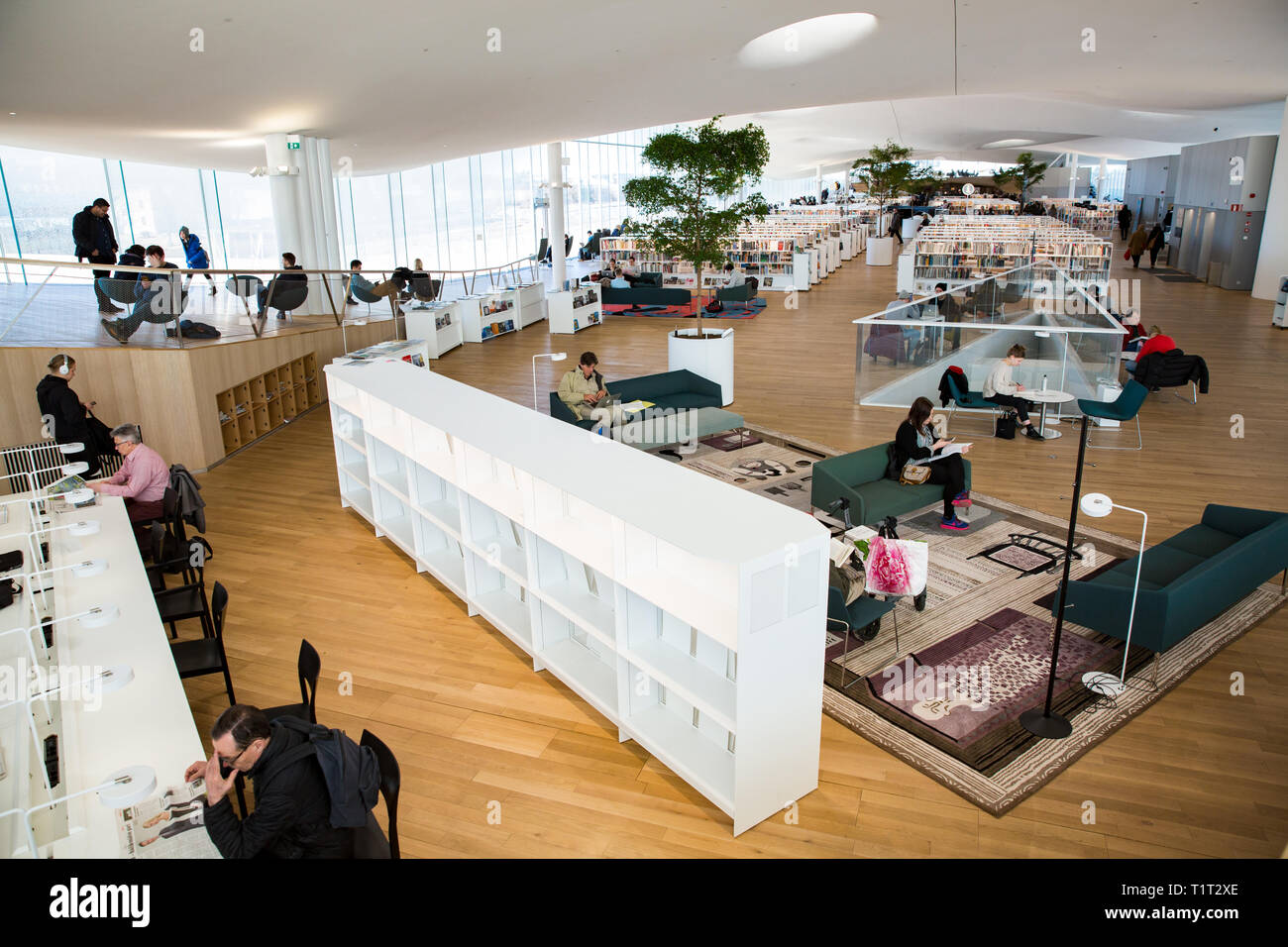 New Helsinki central library Oodi interior. Light and spacious modern ...