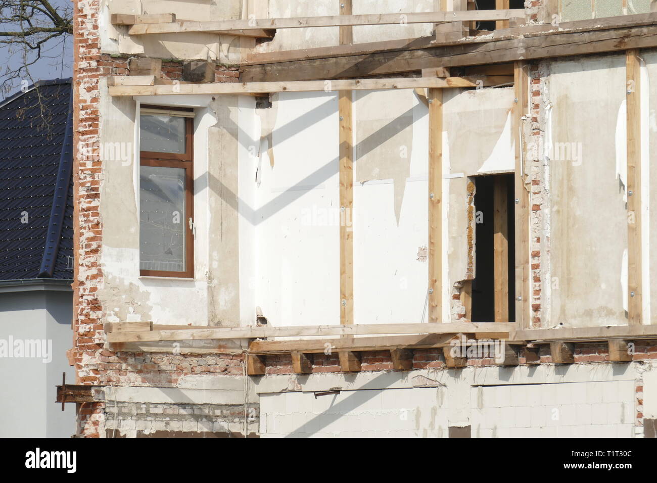 Window, door frame, house wall, demolition house Stock Photo - Alamy