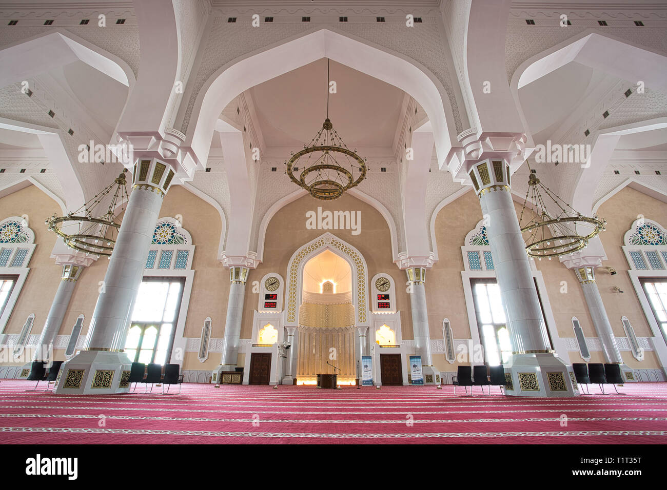 DOHA, QATAR - JUNE 4, 2014: Imam Muhammad ibn Abd al-Wahhab Mosque in Doha Qatar, also known as ...