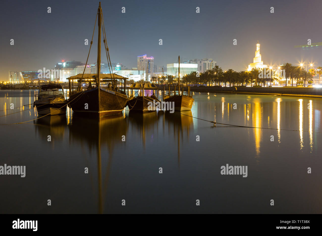 Dhow in Al Corniche Harbour Doha Qatar Stock Photo - Alamy