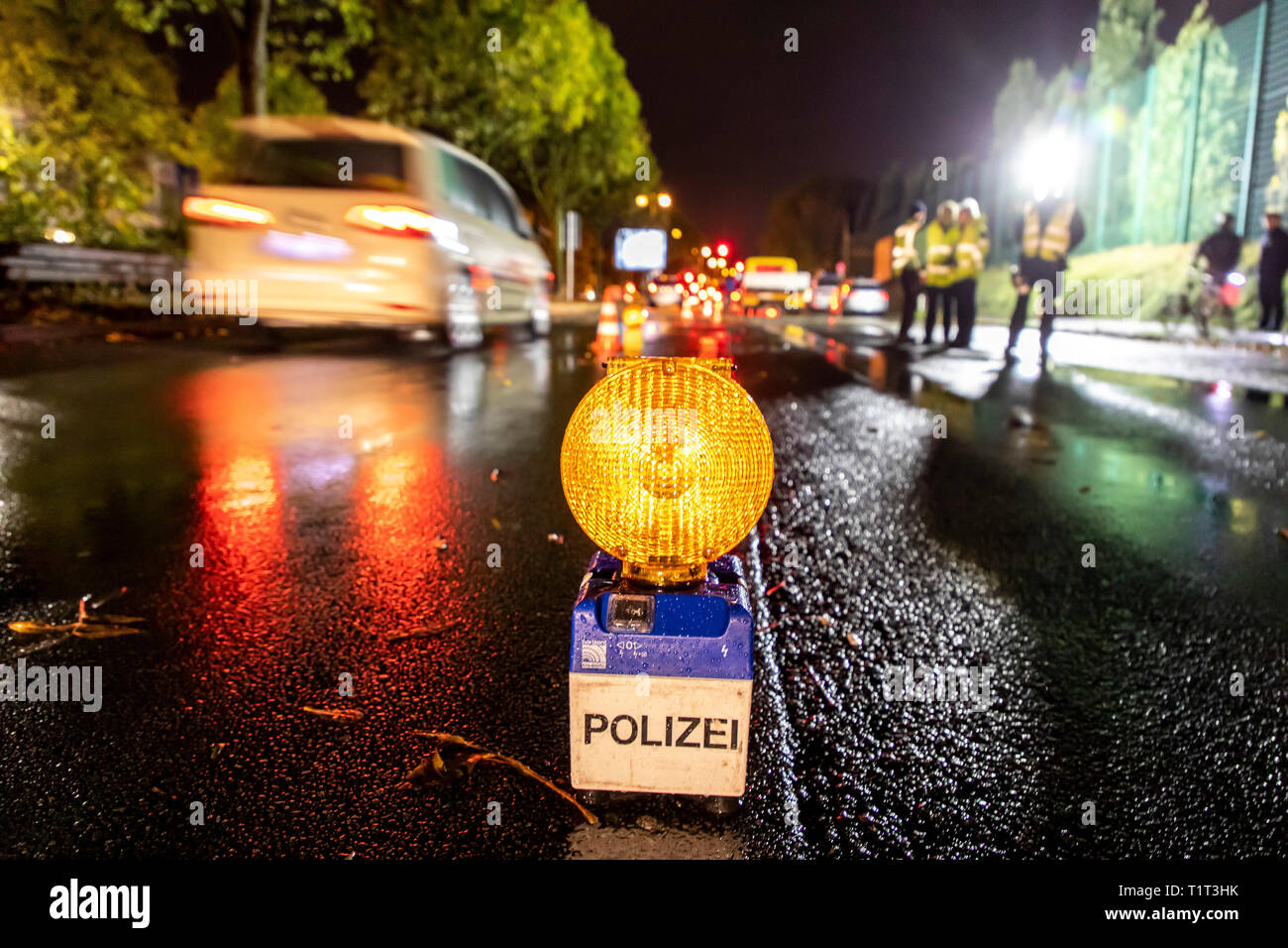 Evening traffic control of the police Stock Photo - Alamy