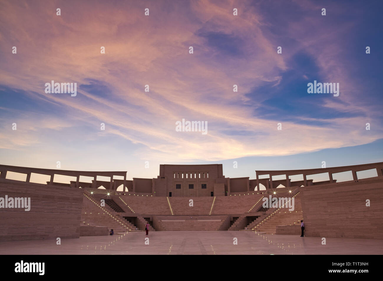 DOHA, QATAR – AUGUST 13, 2013: Sunset view of Katara amphitheater in ...
