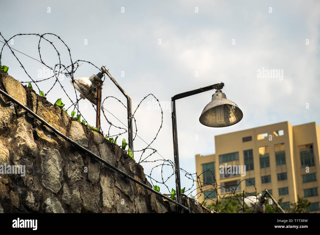 View from inside the dingy replica of a Vietnamese war prison where ...