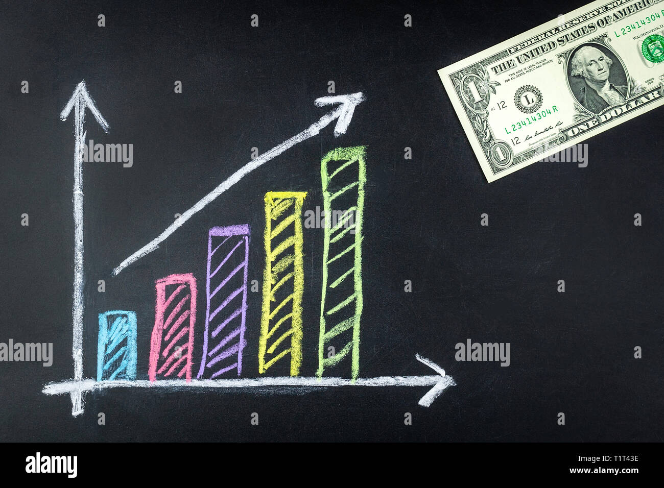 Hand drawn bar graph on blackboard hi-res stock photography and images ...