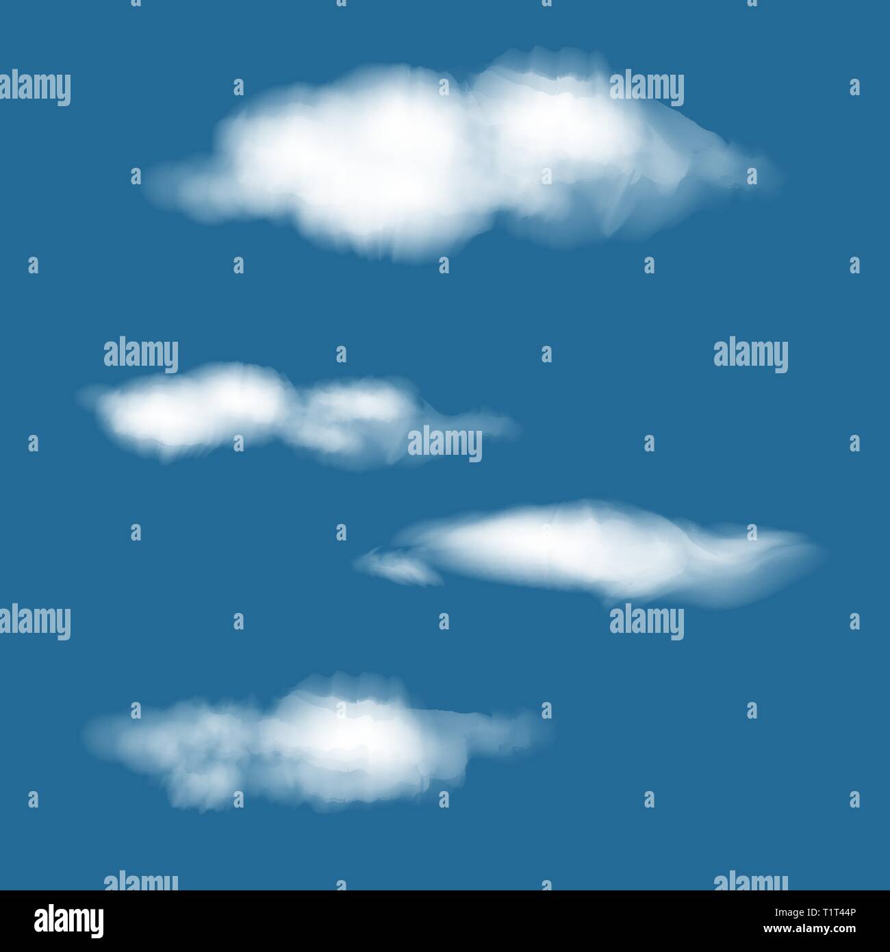 Realistic Transparent clouds set. High detailed vector illustration ...