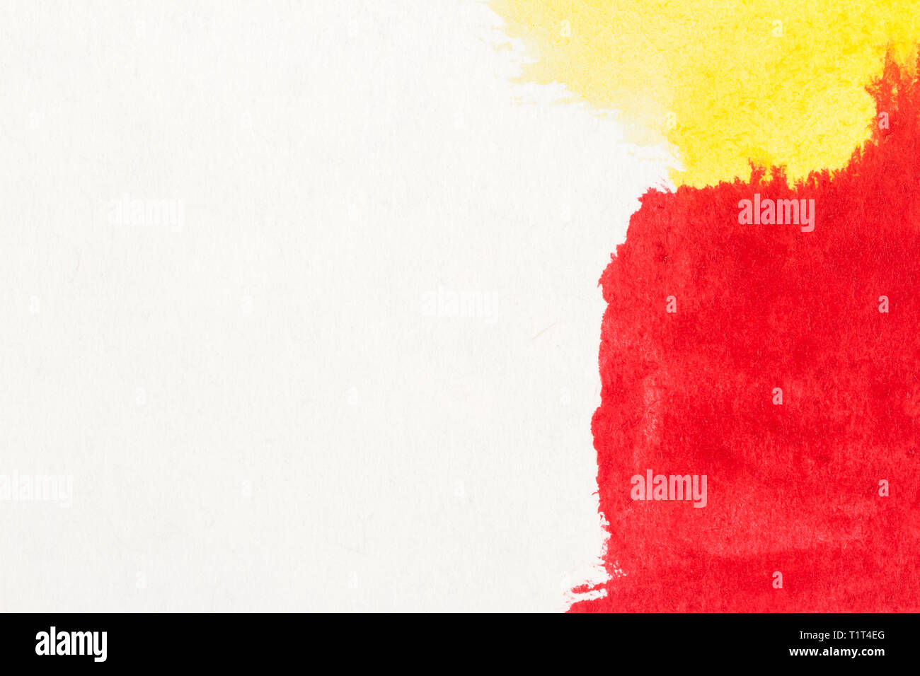 Abstract hand drawn yellow and red watercolor paints background Stock ...