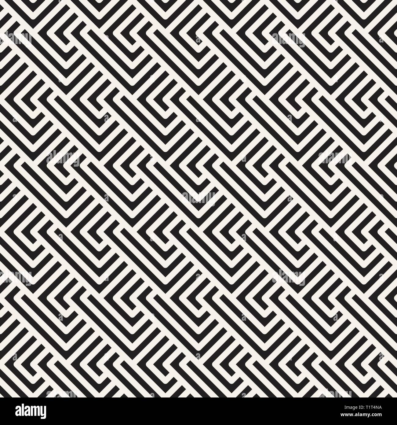Vector seamless pattern. Geometric striped ornament. Simple tileable ...