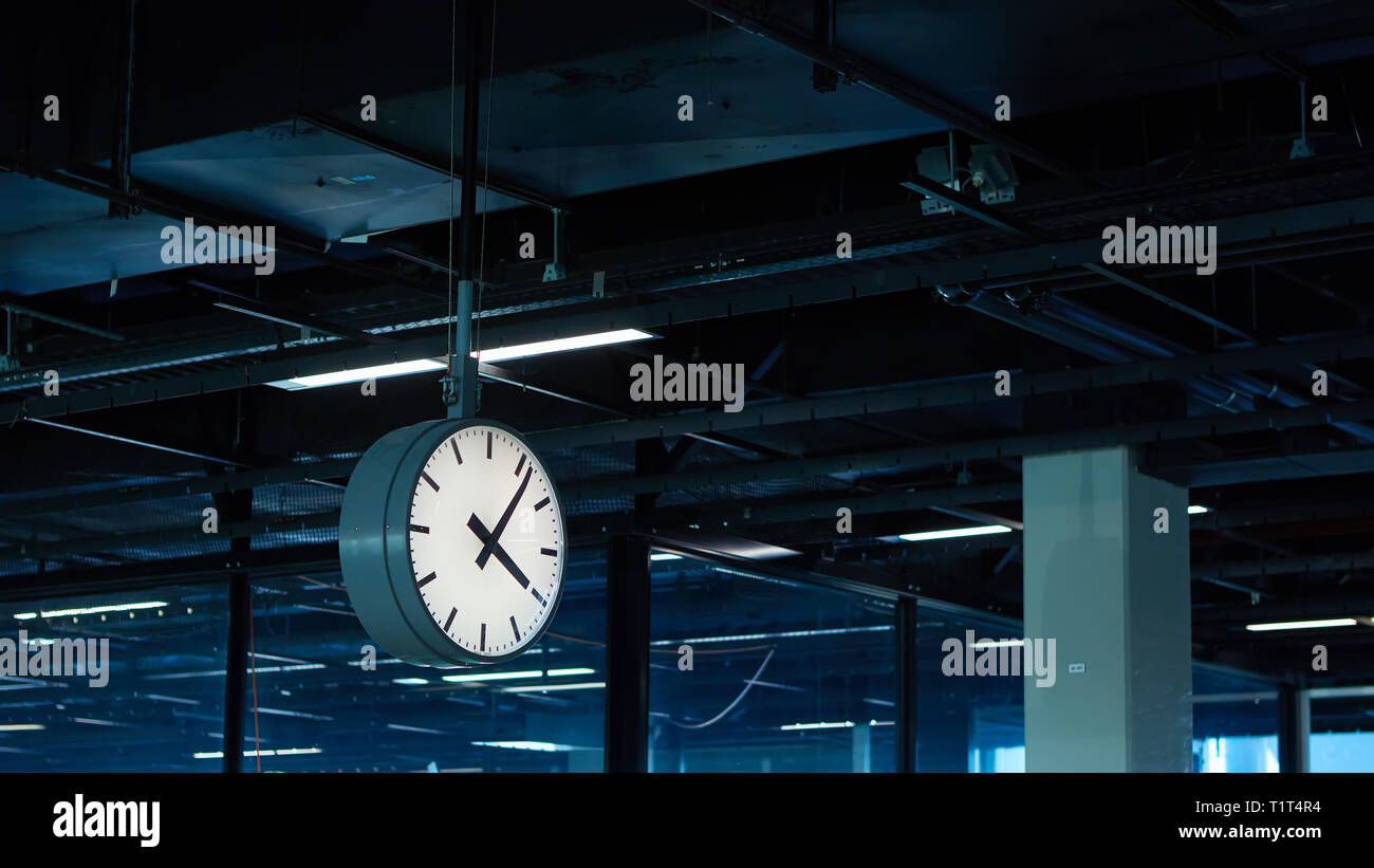 The clock at an airport, time concept Stock Photo - Alamy