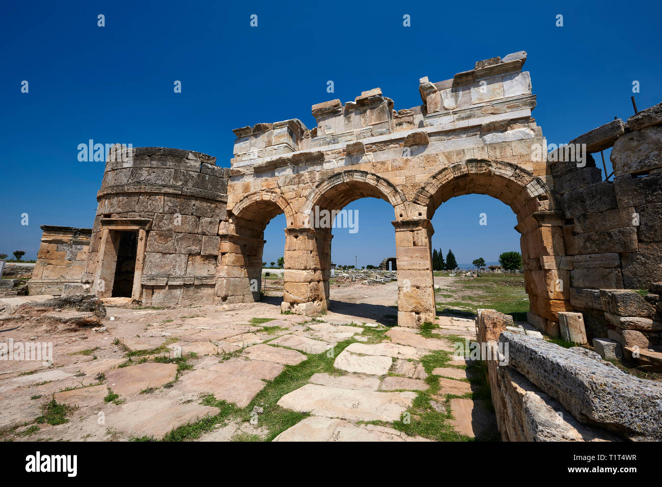 Picture of the Roman North Gate built by Domitian. Hierapolis ...