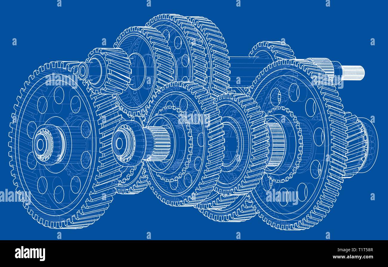 Outline gearbox concept. Vector Stock Vector Image & Art - Alamy