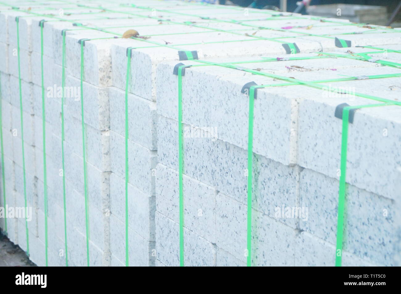 Shenzhen, China: Road construction site, stacked with building ...