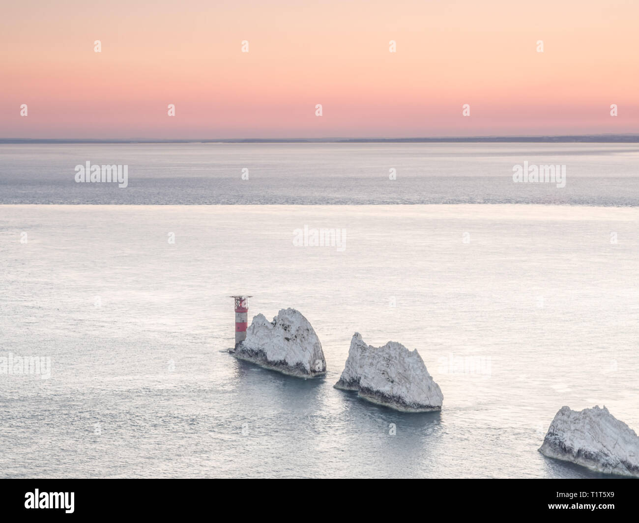The Needles Isle Of Wight Sunset Stock Photos & The Needles Isle Of ...