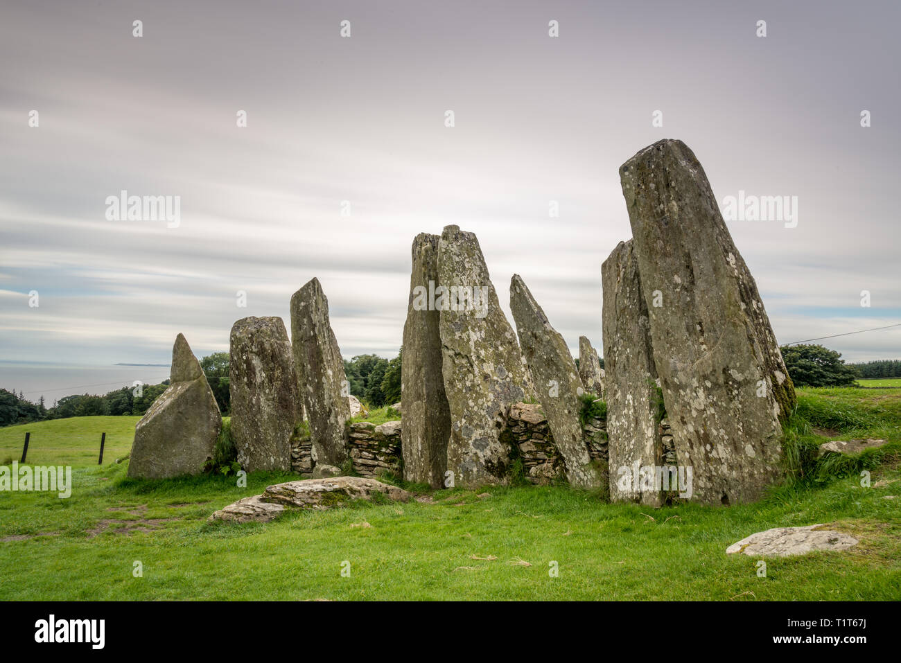 Cairn Holy Chambered Cairns stone monument on a cloudy day in Dumfries ...