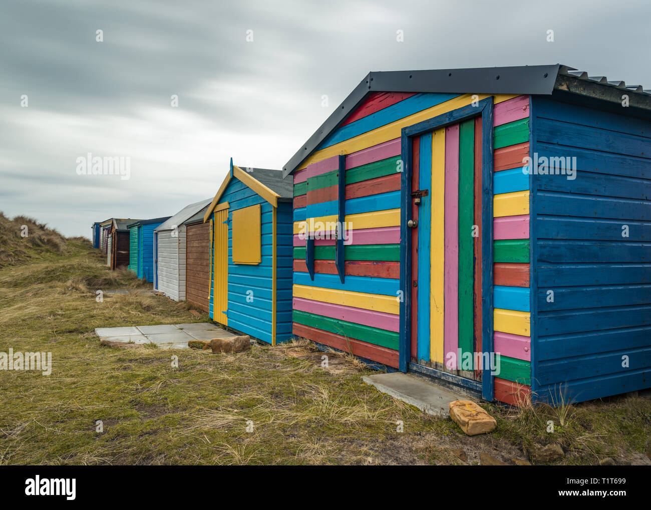 Hopeman beach huts hi-res stock photography and images - Alamy