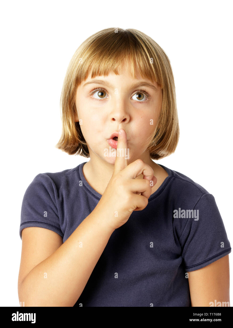 Kid finger quiet 7 years old hi-res stock photography and images - Alamy