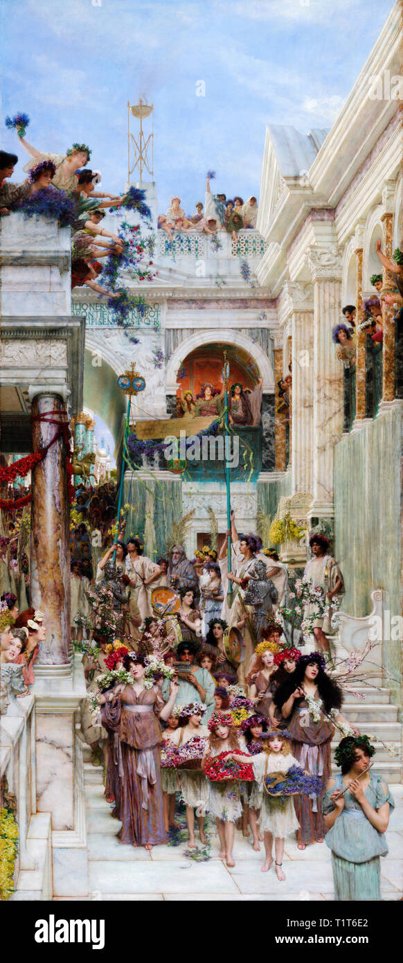 Spring, painting, Lawrence Alma Tadema, 1894 Stock Photo - Alamy