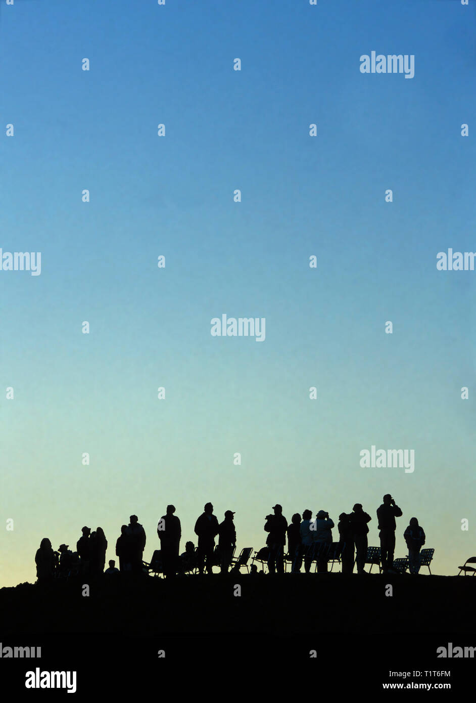 silhouetted crowd at sunset Stock Photo - Alamy