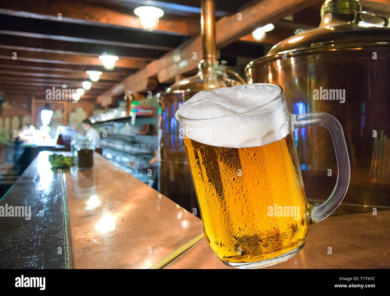 Glass of beer in the brewery Stock Photo - Alamy