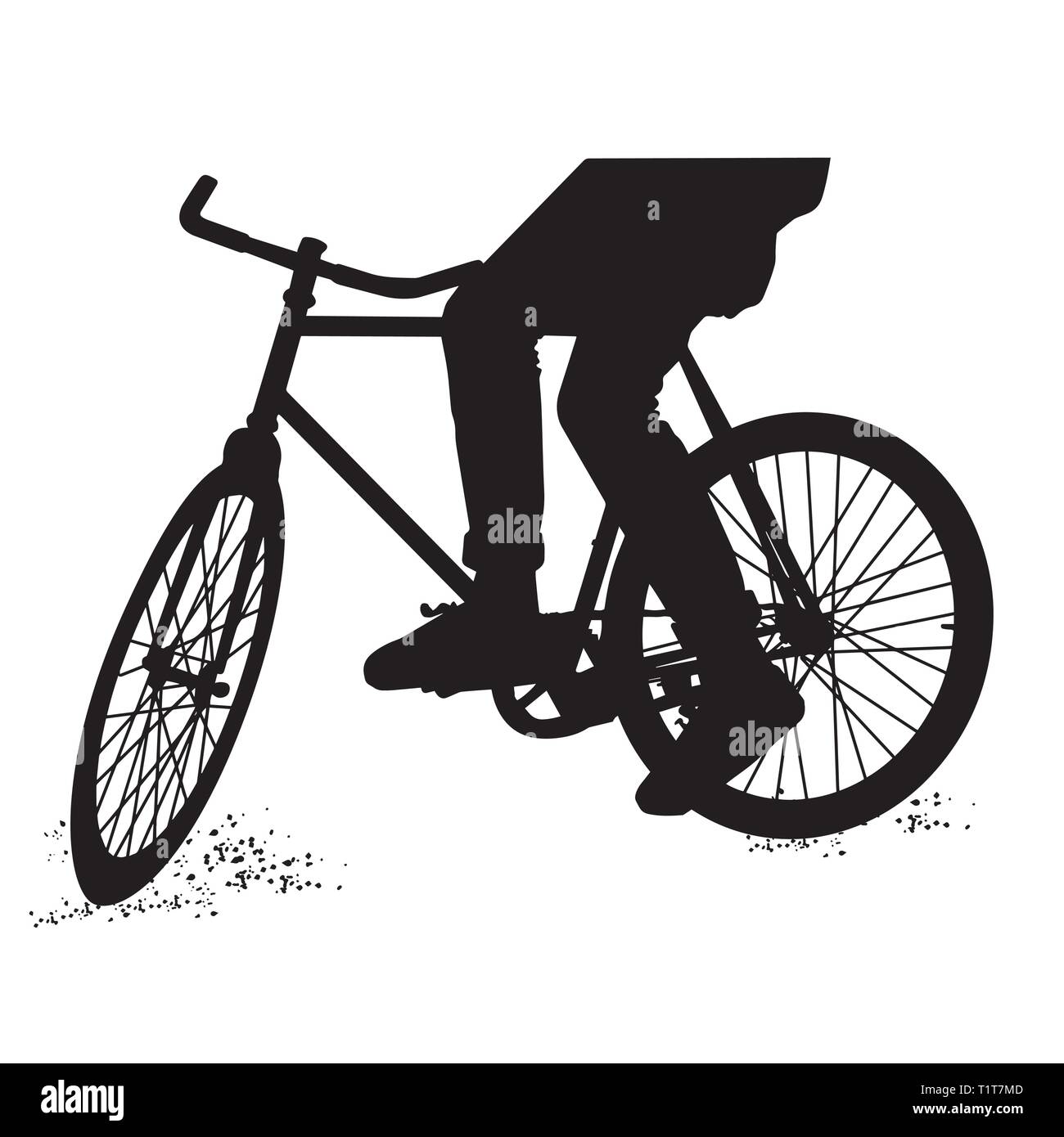 Cyclist silhouette illustration Cut Out Stock Images & Pictures - Alamy