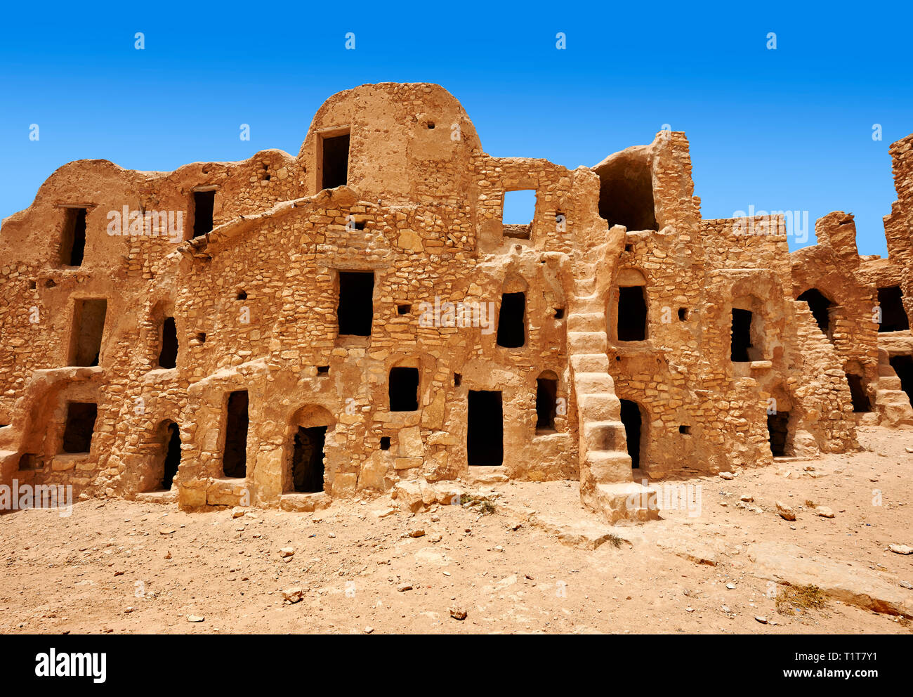The traditional north Sahara fortified Berber Ksar El Mguebl and its ...
