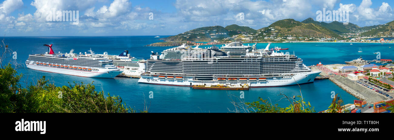 Carnival and Msc Seaside super Cruise ships at the port of St. John's ...