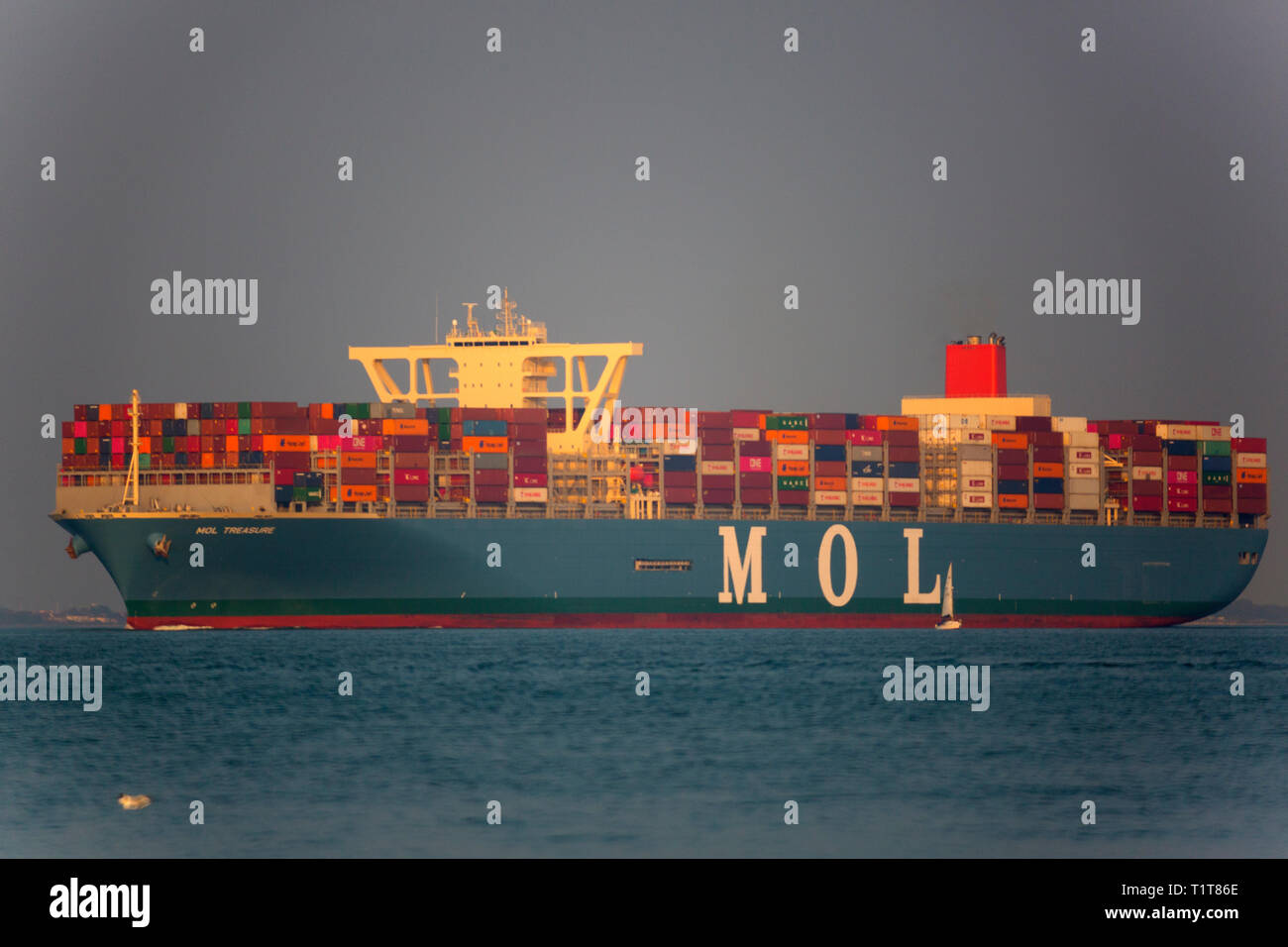 Mol Treasure,Container,Ship,Terminal,Southampton,company,entering,Water ...