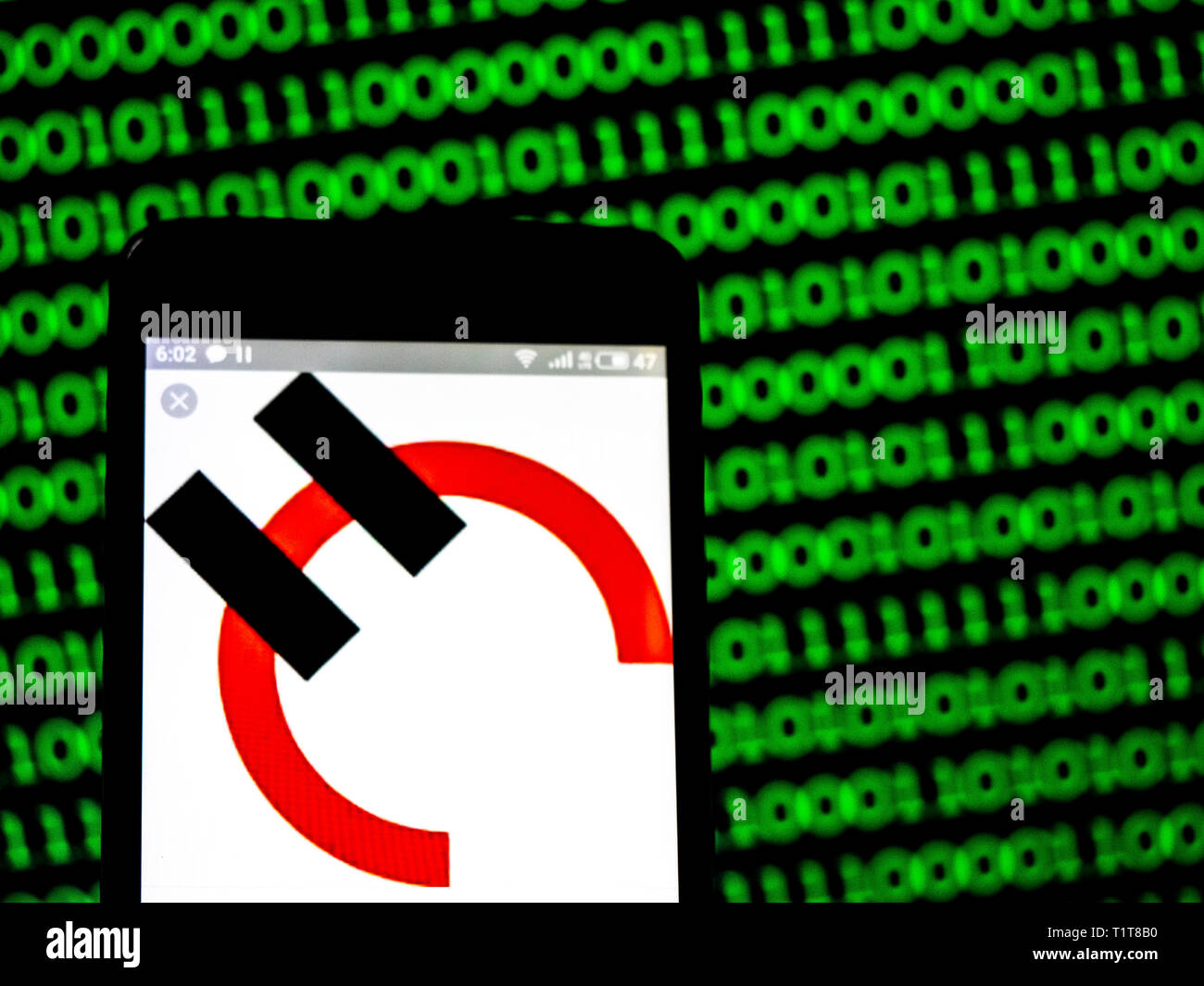 In this photo illustration a Holcim Ltd. logo seen displayed on a smart ...