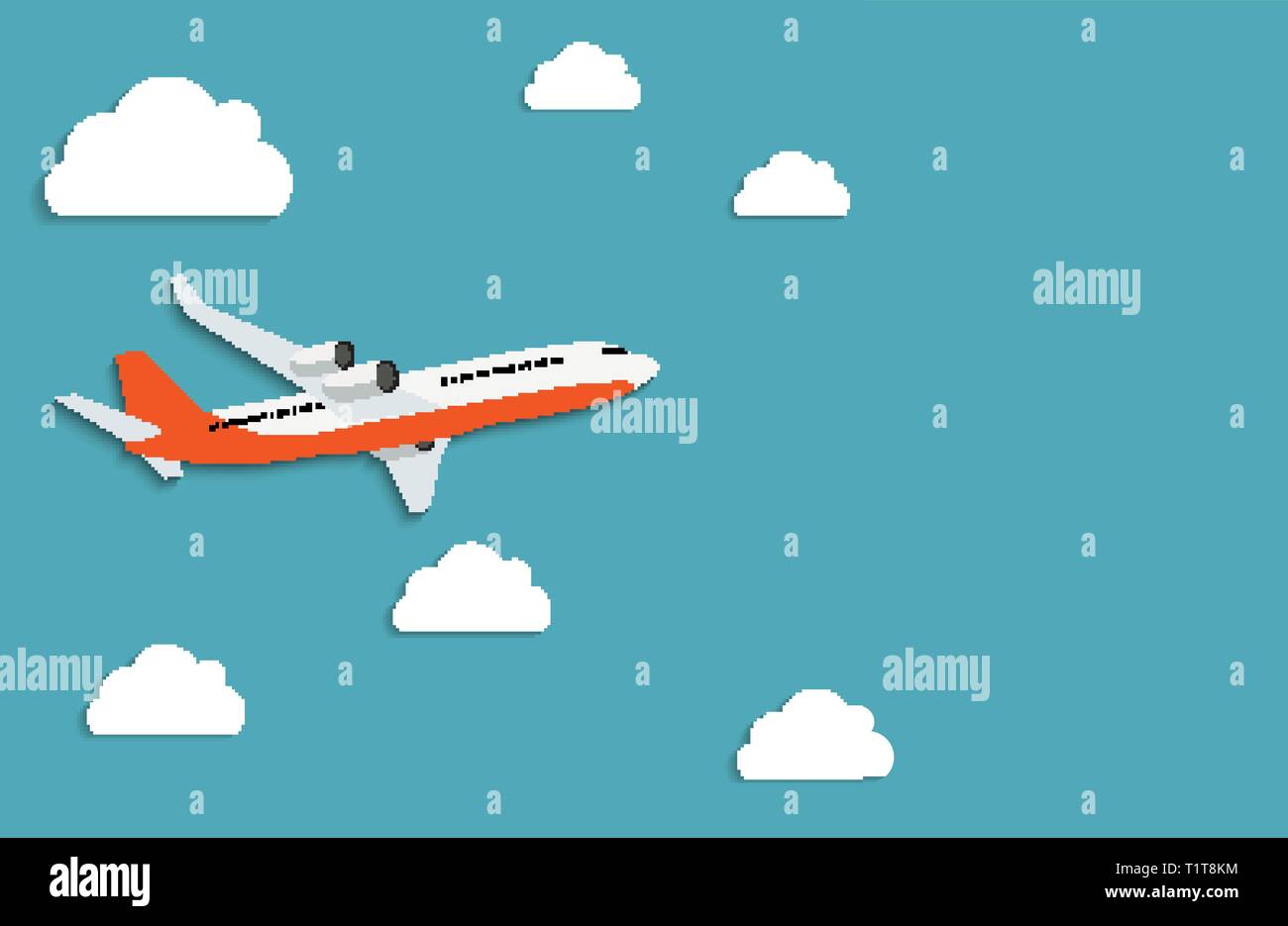Flying airplane express delivery shipping concept. Vector Illustration ...