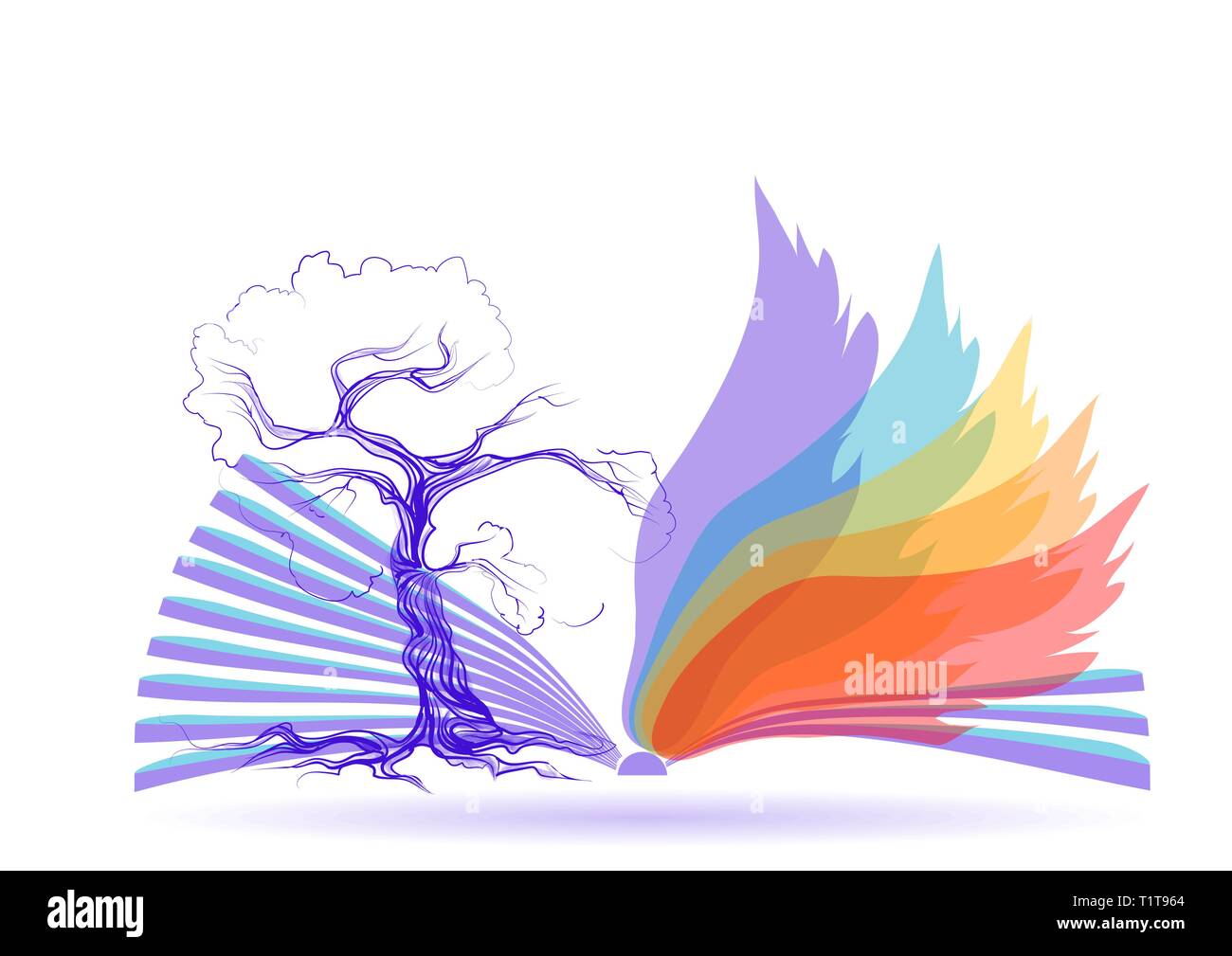 book and tree book and tree isolated on white background Stock Vector ...