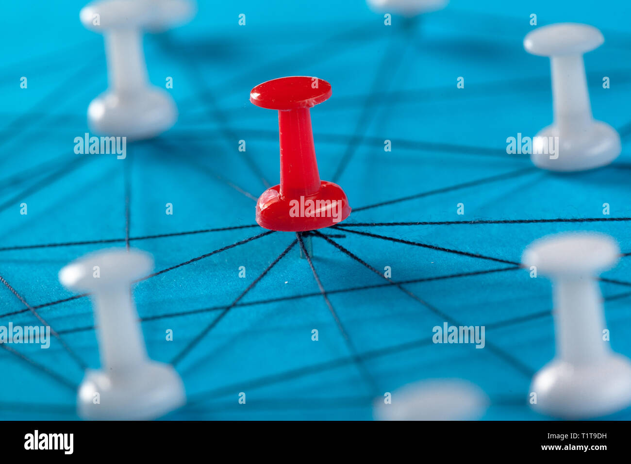 Network with pins Stock Photo - Alamy