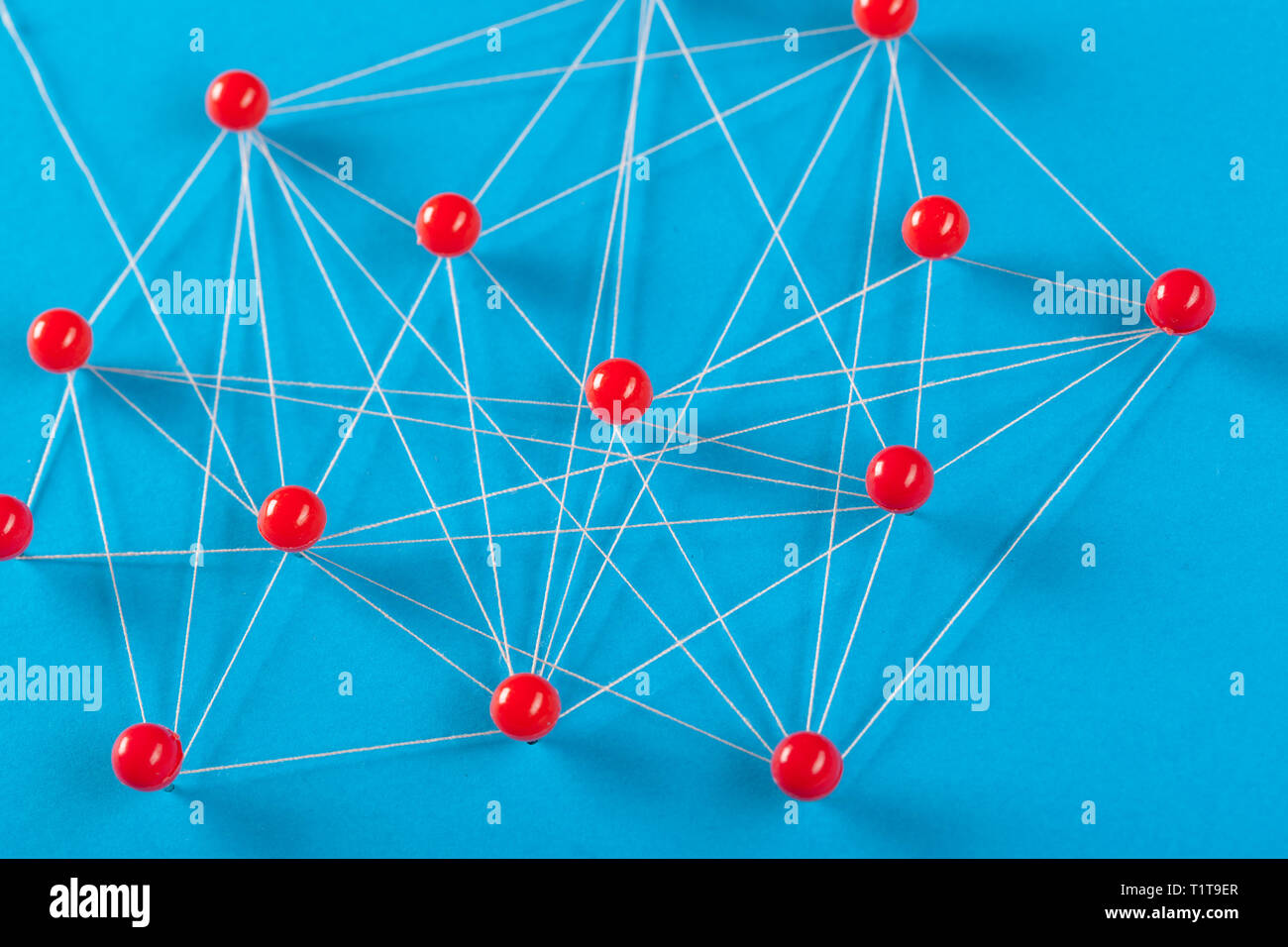 Network with pins Stock Photo - Alamy