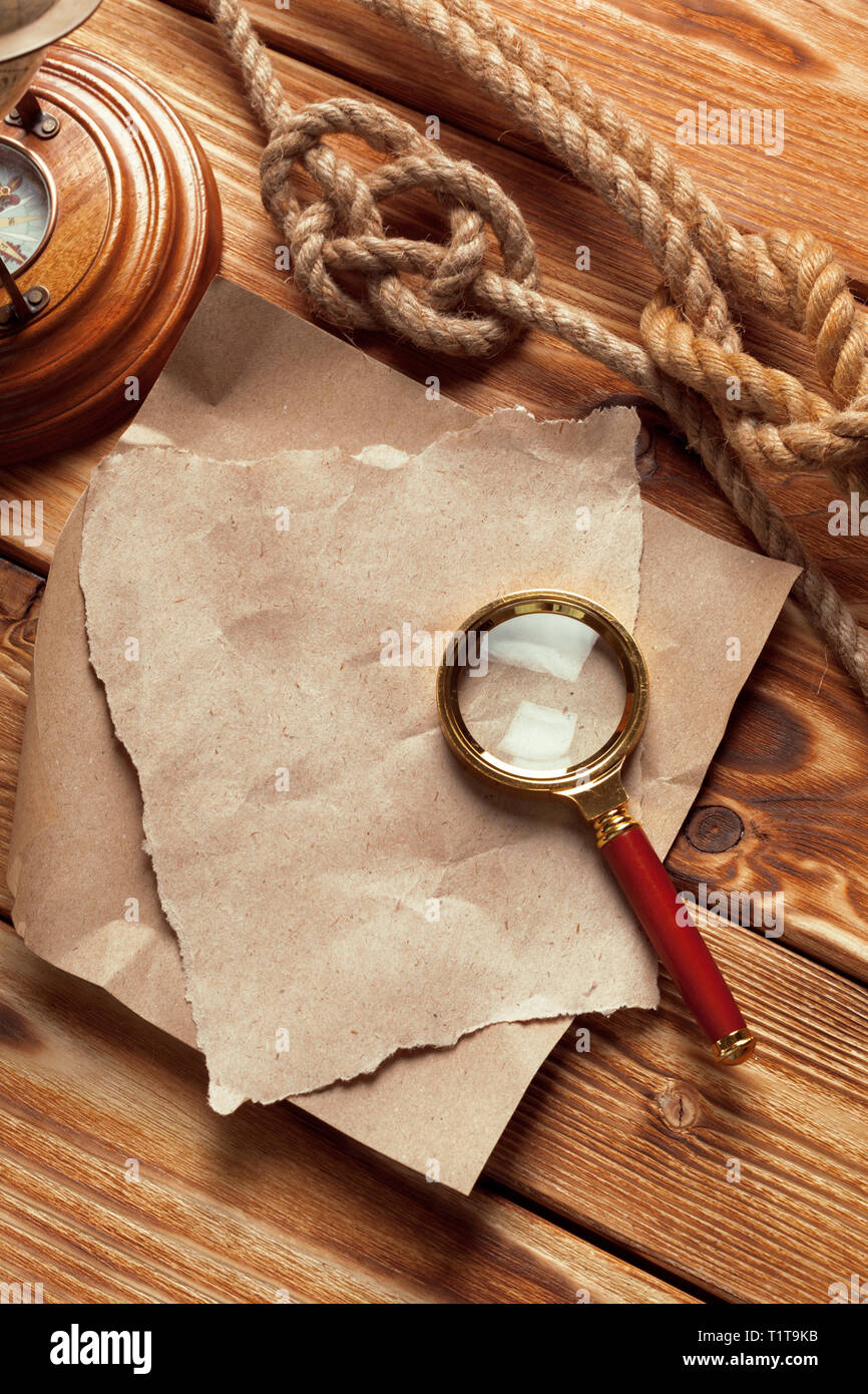 Wooden background with nautical decor Stock Photo - Alamy