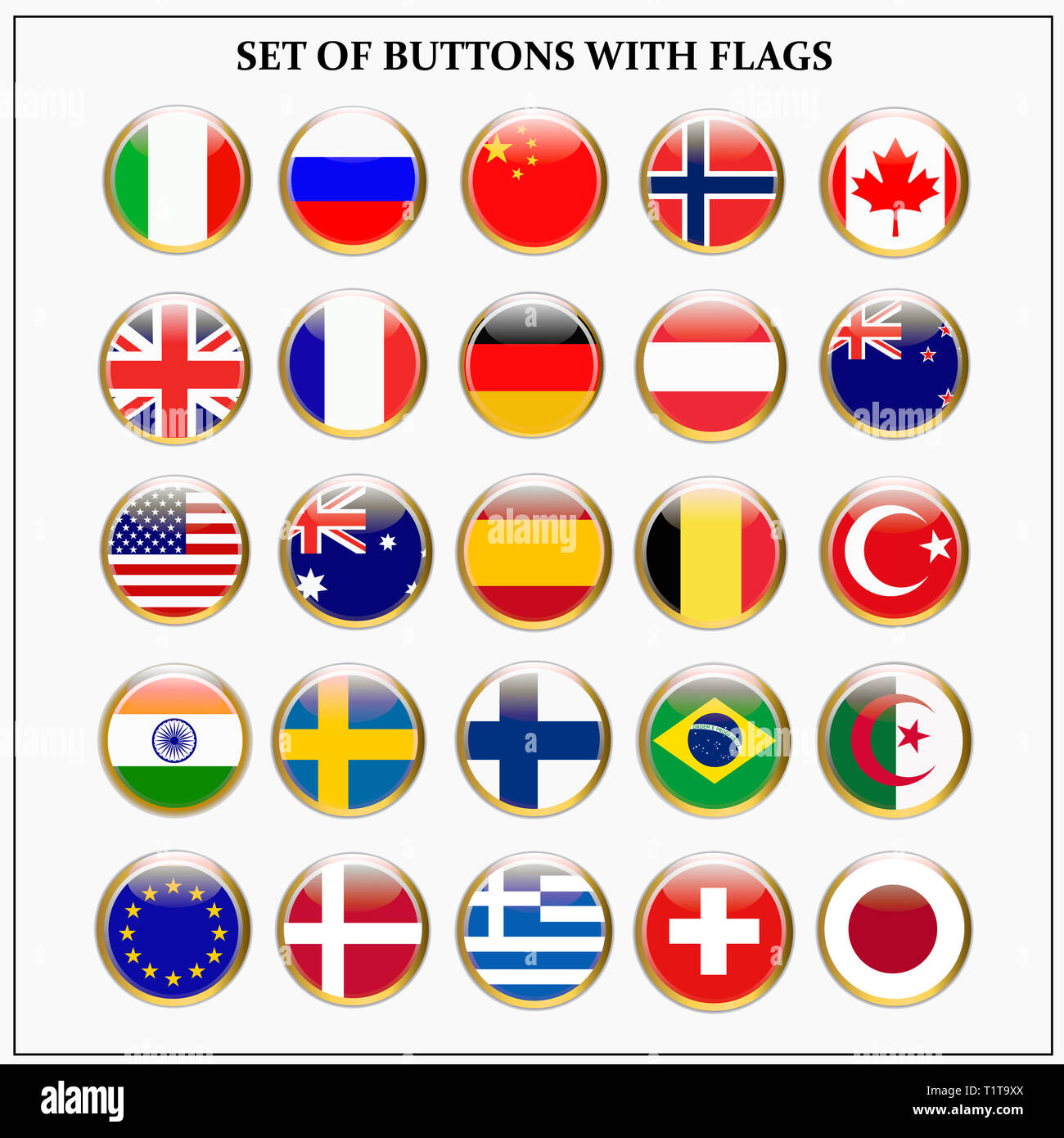 Bright set of banners with flags. Colorful illustration with flags of ...