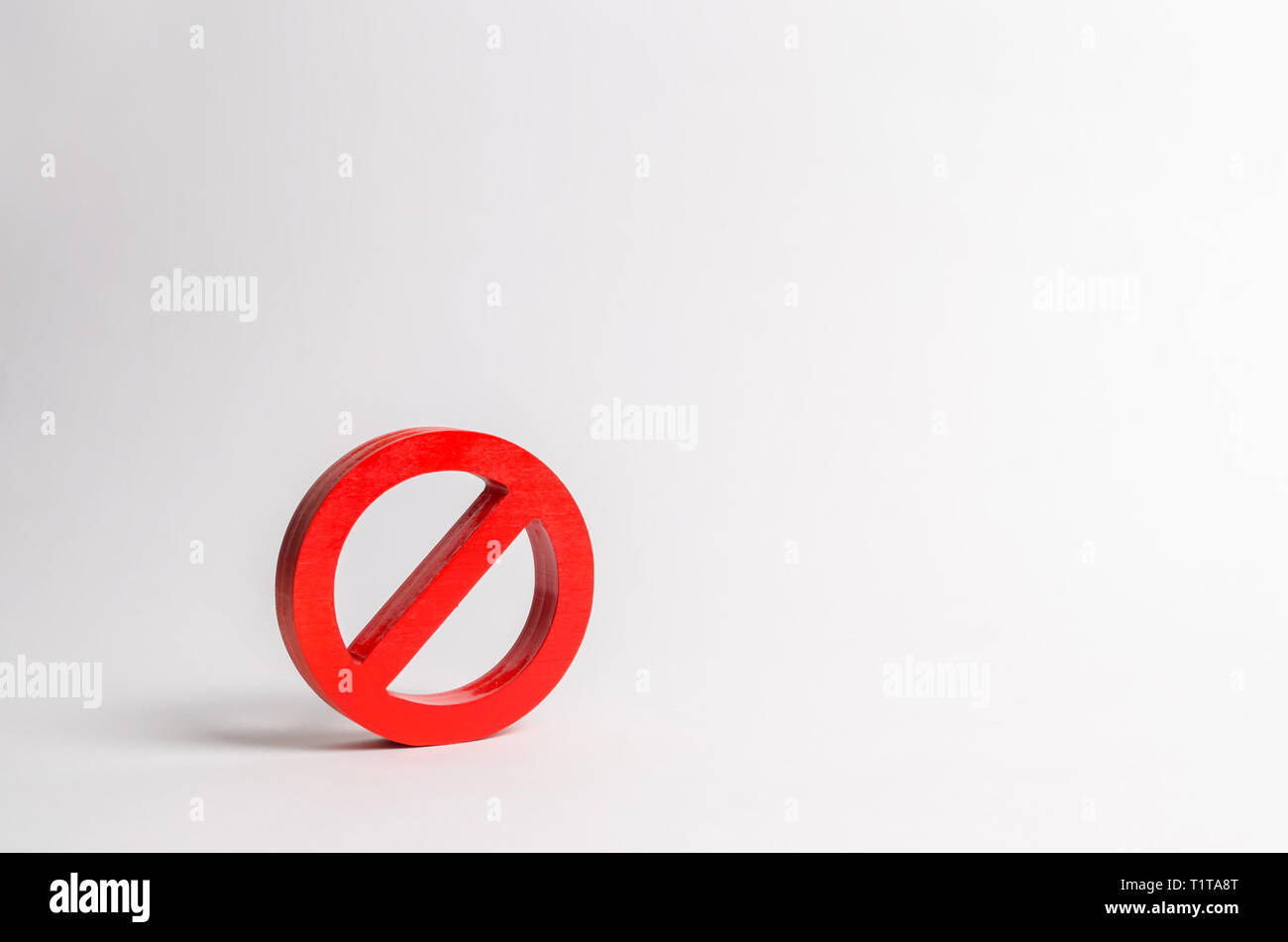 No sign or No symbol. Minimalism. The concept of prohibition and ...