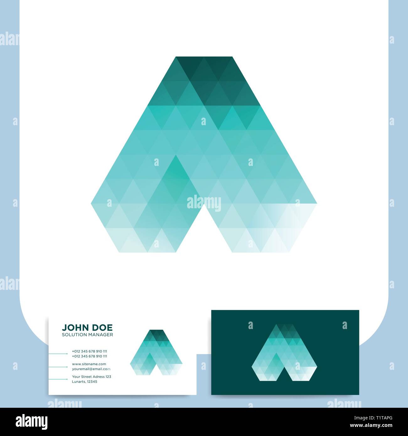 Abstract triangle letter A logo icon polygonal style design template ...