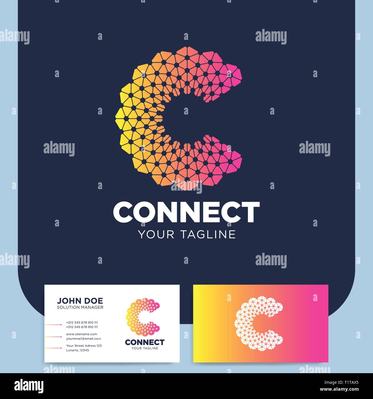 Clever and creative dots or point letter c logo smart and idea logotype ...