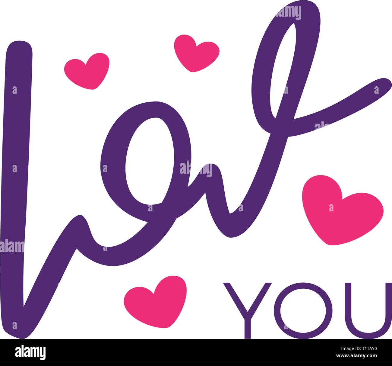 Love you handwritten inspirational quote about love typography ...