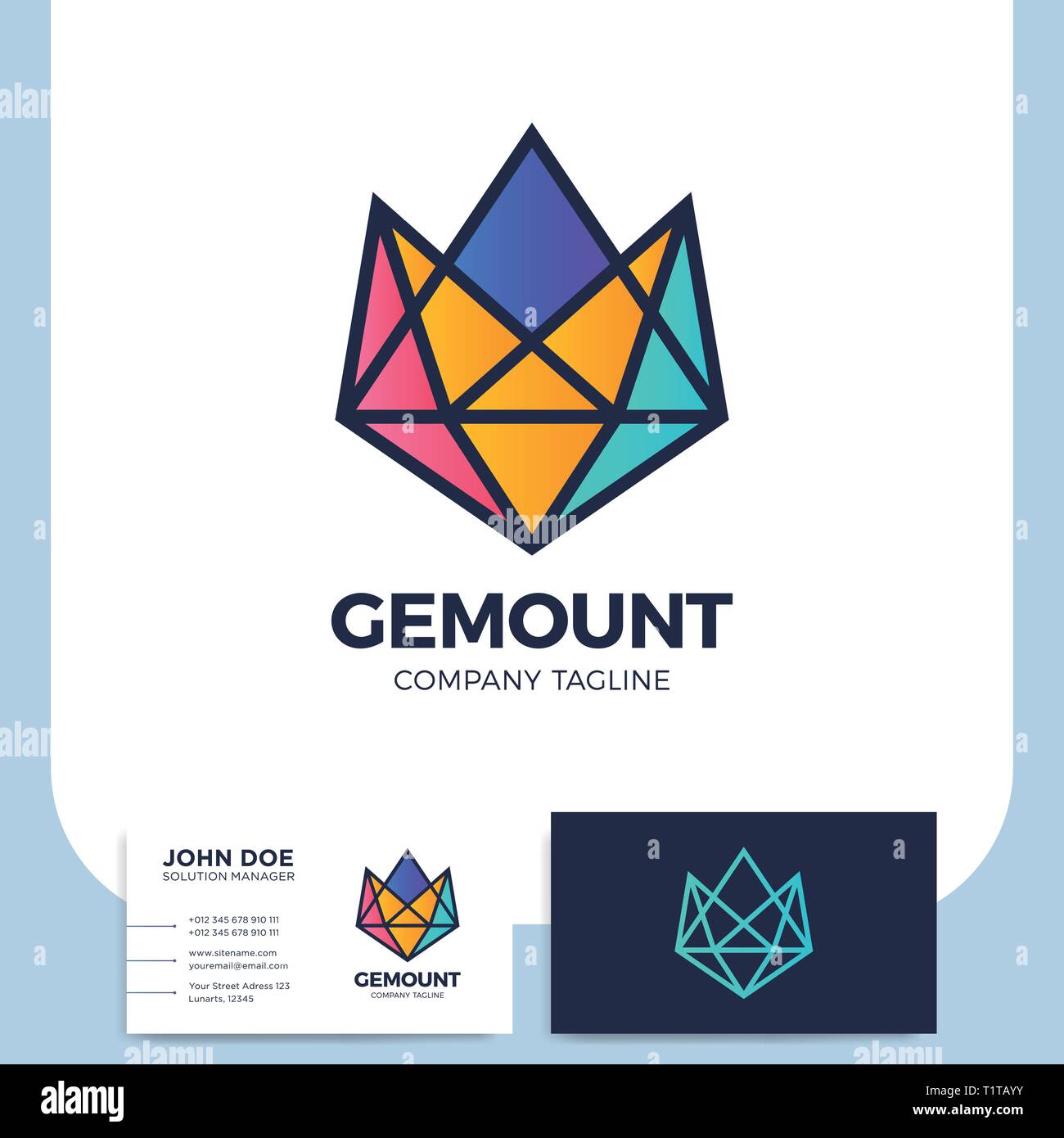 Mountain diamond or gem icon logo design element Stock Vector Image ...